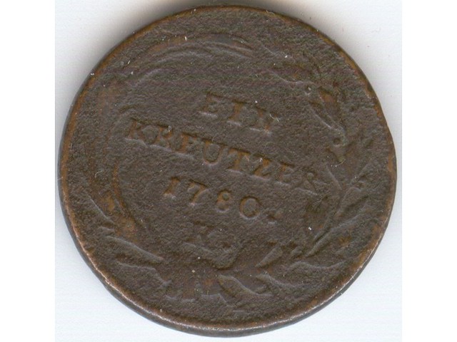 Austrija 1 kreuzer 1780 K