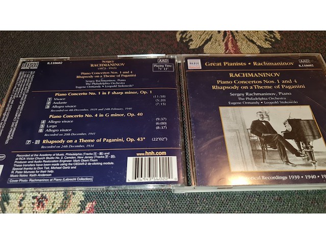 Rachmaninov - Piano concertos Nos. 1 / 4   , ORIGINAL