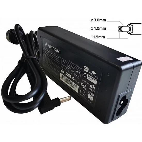 GEMBIRD NPA40-195-2370 (AC10) PUNJAČ ZA LAPTOP 40W-19.5V-2.37A, 3.0X1.1MM BLACK (819 ALT=AC08) 38950 CENA