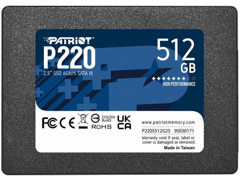 PATRIOT SSD 2.5 SATA3 512GB PATRIOT P220 550MBS/500MBS P220S512G25 CENA