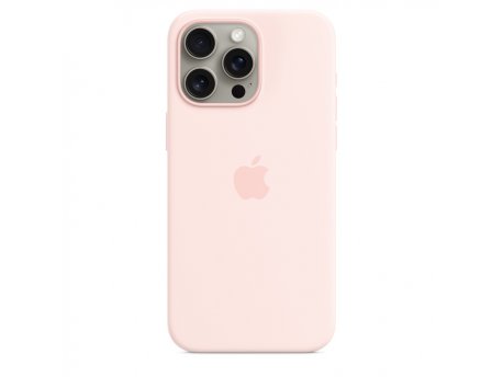 APPLE IPHONE 15 PRO MAX SILICONE CASE W MAGSAFE - LIGHT PINK (MT1U3ZM/A)