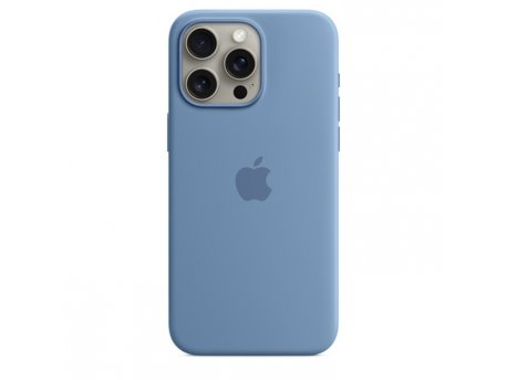 APPLE IPHONE 15 PRO MAX SILICONE CASE W MAGSAFE - WINTER BLUE (MT1Y3ZM/A )
