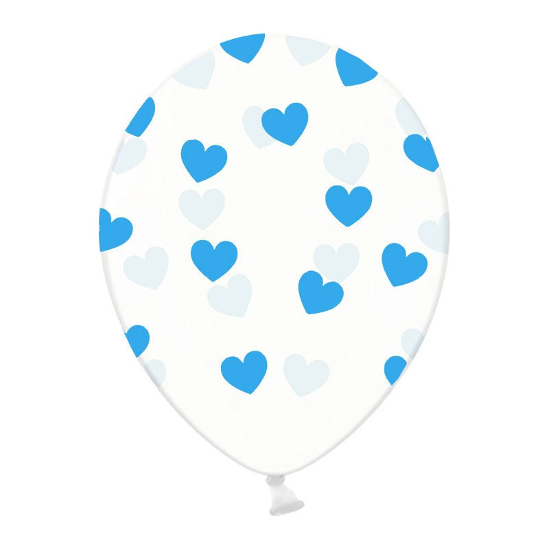 Providan balon sa plavim srcima 28cm – 5 kom