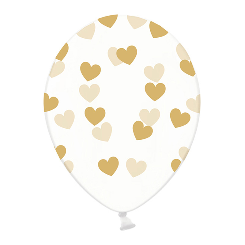 Providan balon sa zlatnim srcima 28cm – 5 kom