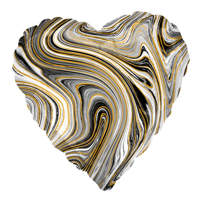 Srce Crni marblez – 46cm