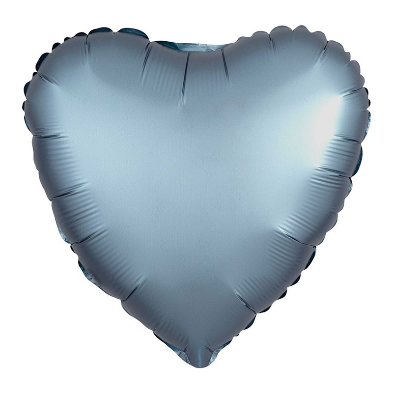 Srce mat metalno plavo – 46cm