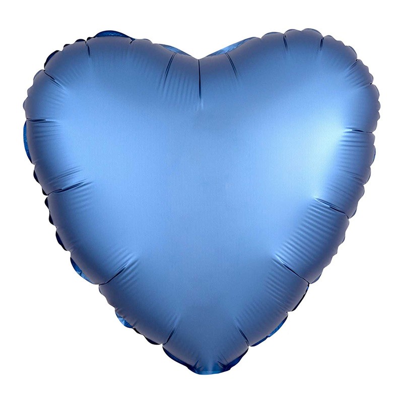 Srce mat azurno plavo – 46cm