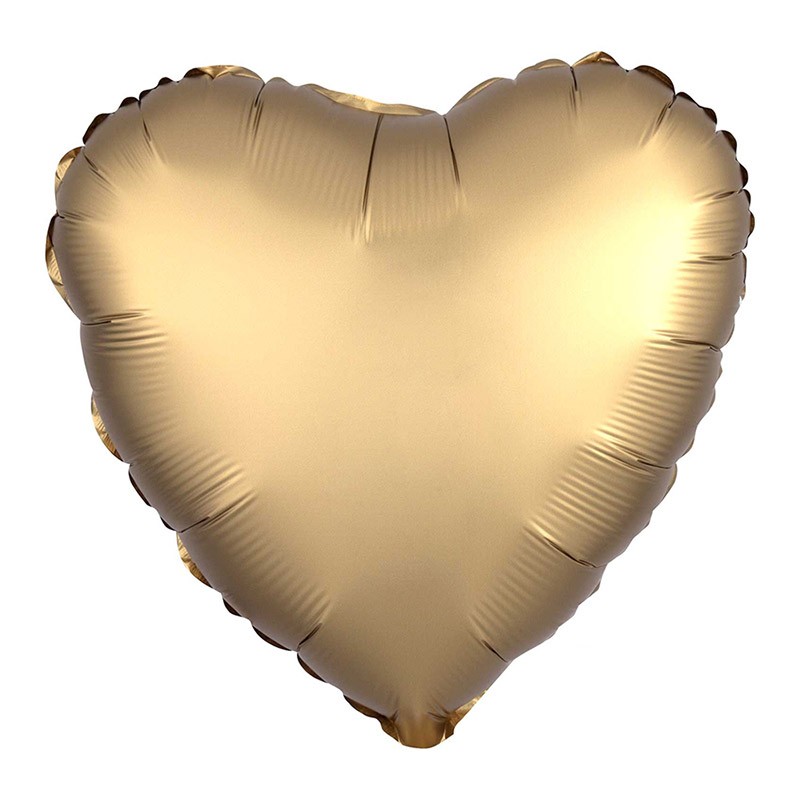 Srce mat zlatno – 46cm