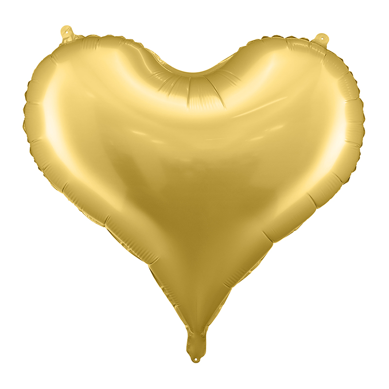 Srce mat zlatno – 61cm