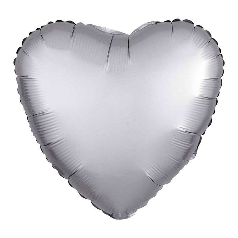 Srce mat srebrno – 46cm