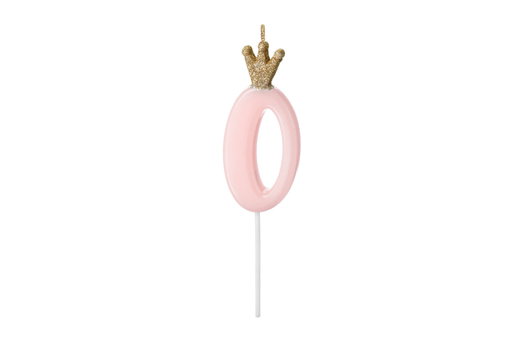 Roze svećica 0 sa krunom – 9.5cm