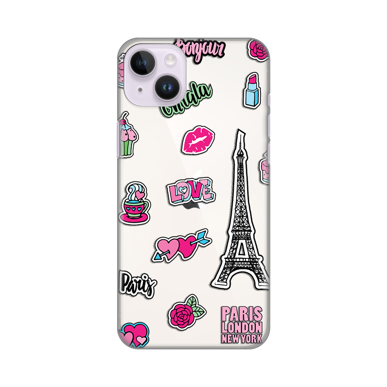 Maska(futrola) Silikonska Print Skin za iPhone 14 Plus 6.7 Love Paris