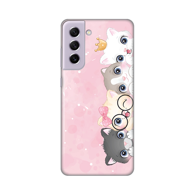 Maska(futrola) Silikonska Print Skin za Samsung G990 Galaxy S21 FE Pink Cats