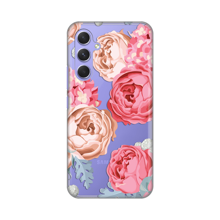 Maska(futrola) Silikonska Print Skin za Samsung A546B Galaxy A54 5G Pink Flower