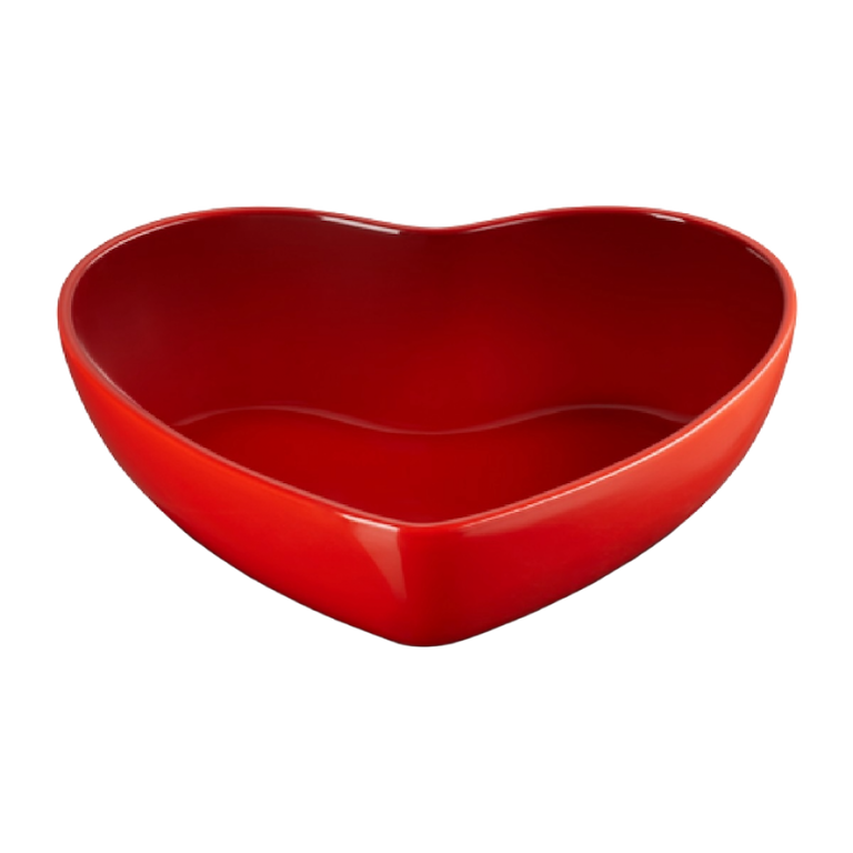 Le Creuset keramički duboki tanjir srce, 30 cm, Cerise