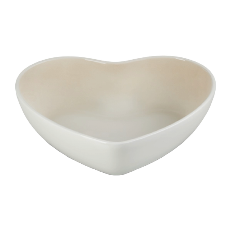Le Creuset keramički duboki tanjir srce, 30 cm, Meringue