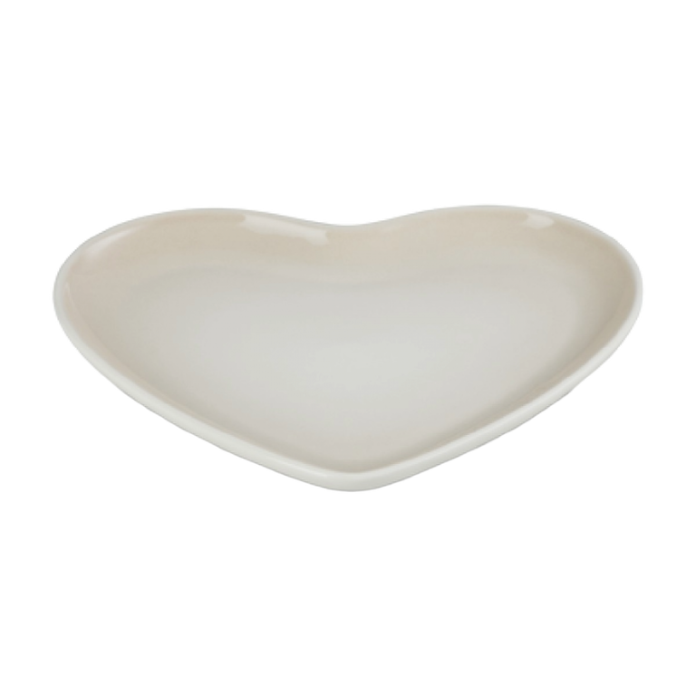 Le Creuset keramički tanjir srce, 23 cm, Meringue