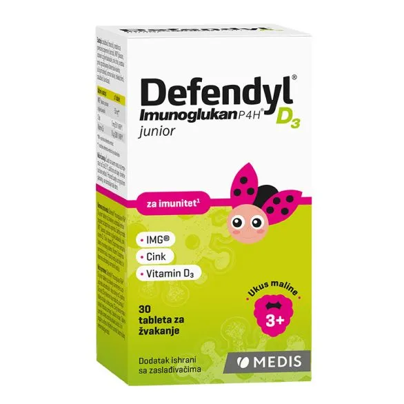 Defendyl-Imunoglukan P4H® D3 Junior 30 tableta za žvakanje