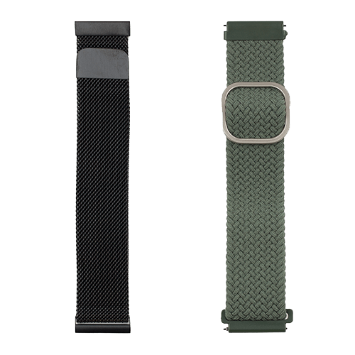 JUST IN CASE Zamenske narukvice 2u1 za pametne satove 22mm Black-Green