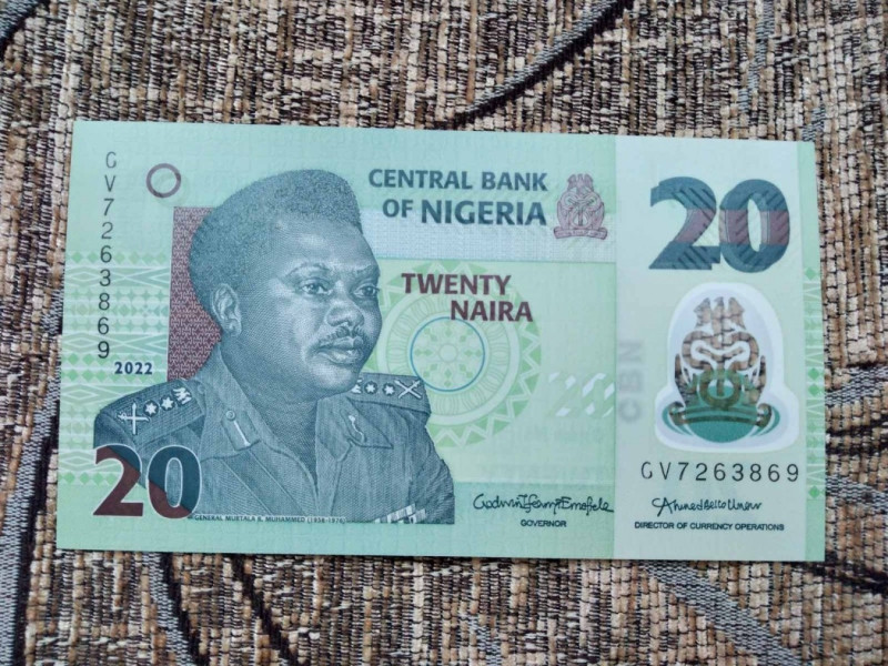 Nigerija 20 naira,2022 god.UNC,polimer