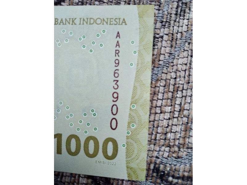 Indonezija 1.000 rupija,2022 god.UNC