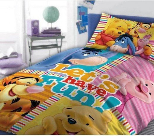 Posteljina za decu Winnie the Pooh- Lets have fun 160x200+70x80 cm