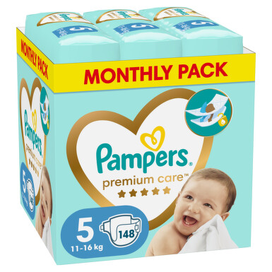 Pampers Monthly Pack Premium Care 5 pelene, 148 komada