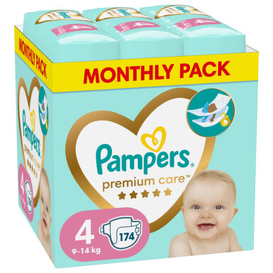 Pampers Monthly Pack Premium Care 4 pelene, 174 komada