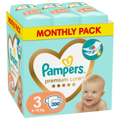 Pampers Monthly Pack Premium Care 3 pelene, 200 komada