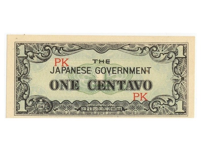 Filipini Japan occupation 1 centavo 1942 retko UNC