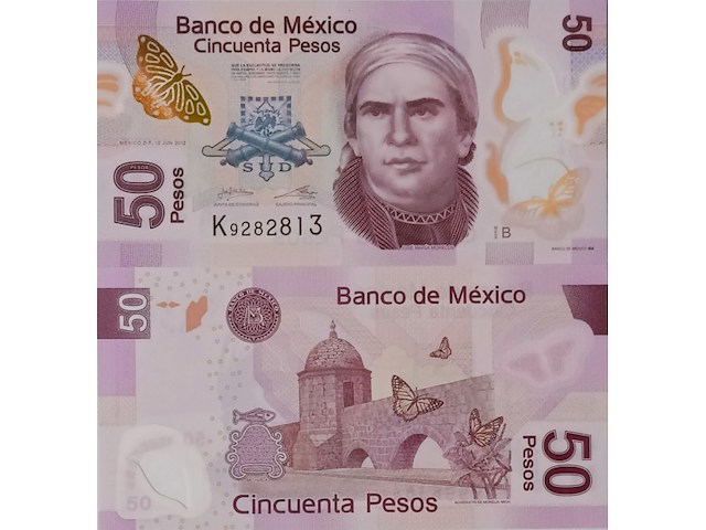 MEXICO Meksiko 50 Pesos 2012 UNC, P-123 Polymer