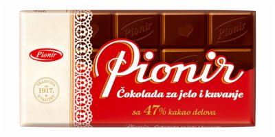 ČOKOLADA ZA JELO I KUVANJE PIONIR 100G
ČOKOLADA ZA JELO I KUVANJE PIONIR 100G