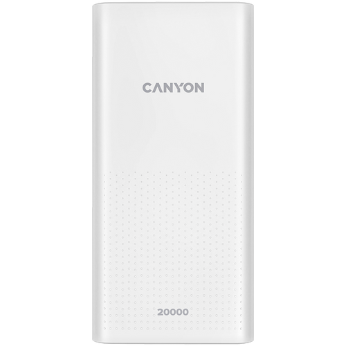 CANYON PB-2001 Power bank 20000mAh Li-poly battery, Input 5V/2A , Output 5V/2.1A(Max) , 144*69*28.5mm, 0.440Kg, white