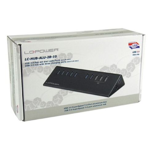 USB LC Power LC-HUB-ALU-2B-10 HUB 7+3port USB3.0 Aluminium