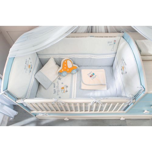 L'essential Maison Baby Boy (80x130 Cm) Plavo Belo Narandžasto Posteljina za Bebe
