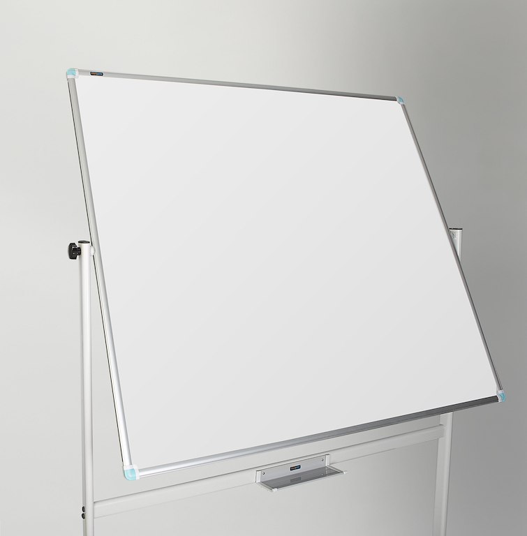 Dvostrana bela tabla sa postoljem 120x200cm, okretna, magnetna (Noki)