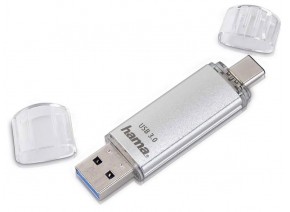 Hama 64Gb USB Flash Drive with USB 3.0 & USB 3.1 Type-C Silver