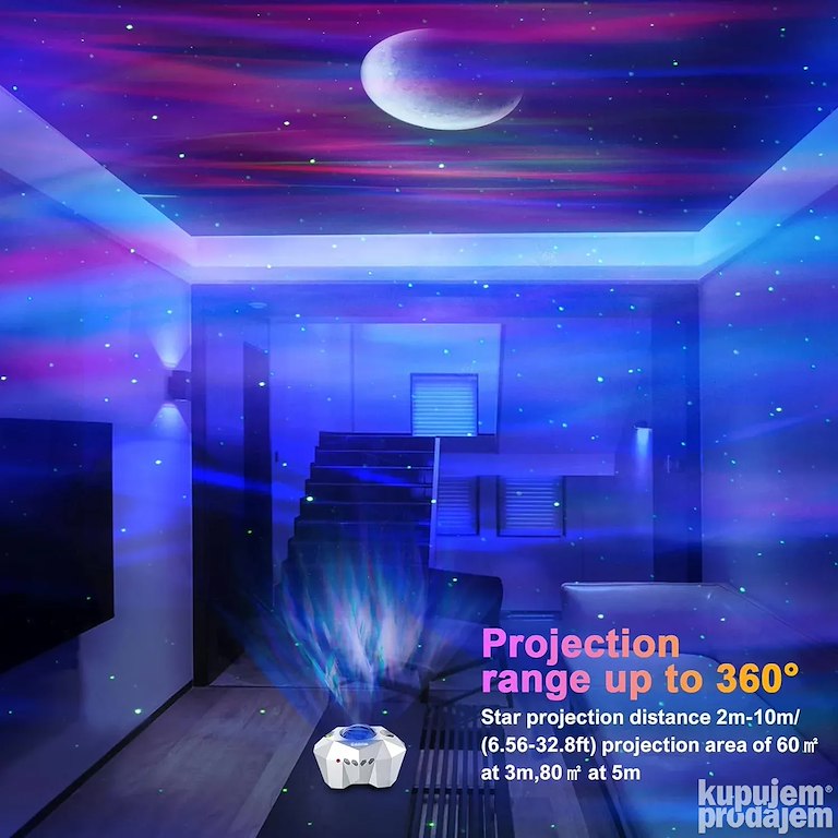 Aurora Galaxy projektor lampa zvezdano nebo + blutut zvucnik - Aurora Galaxy projektor lampa zvezdano nebo + blutut zvucnik