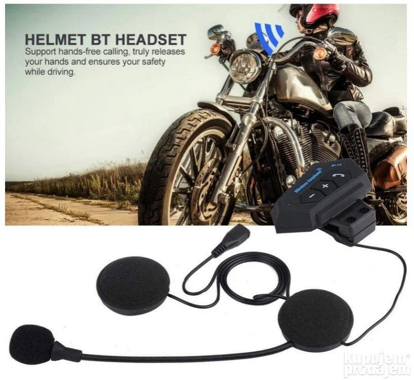 Bluetooth handsfree za kacigu za motor blutut B12 slusalice - Bluetooth handsfree za kacigu za motor blutut B12 slusalice