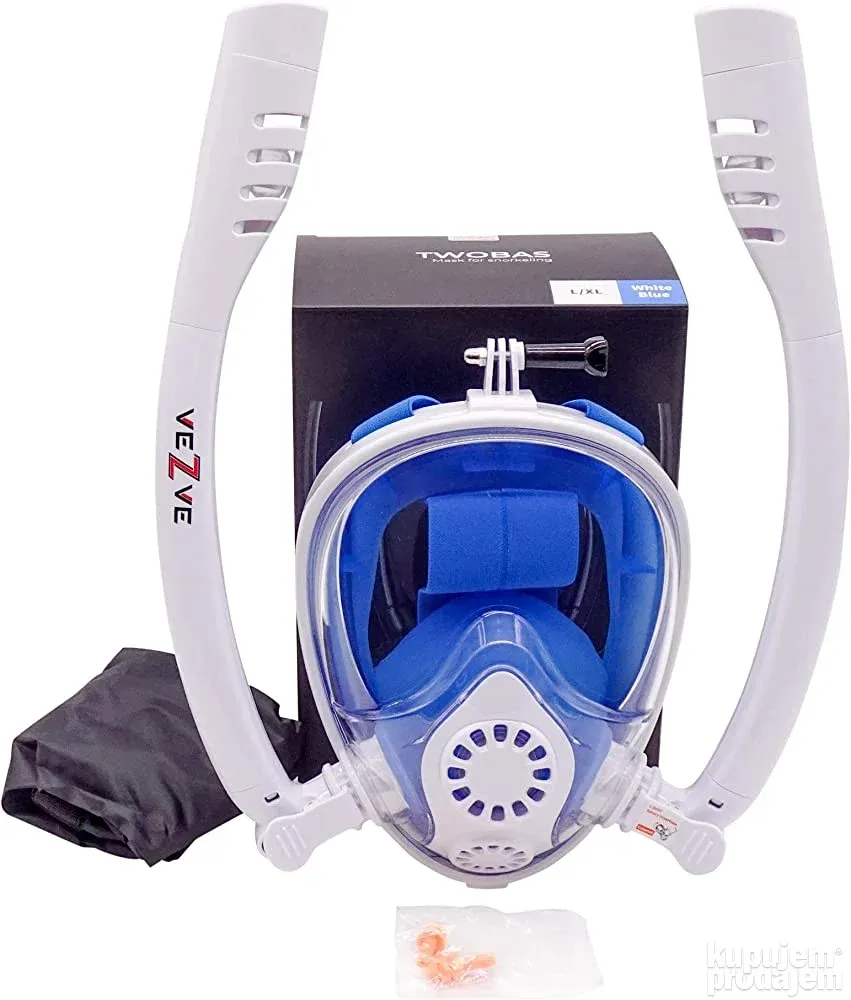 Decija maska za ronjenje sa dve disaljke Plava - Decija maska za ronjenje sa dve disaljke Plava