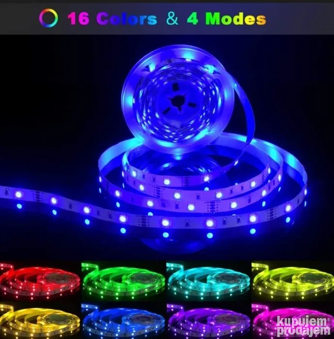 LED RGB Traka 5m ili 10m trake sve boje sa daljinskim i app - LED RGB Traka 5m ili 10m trake sve boje sa daljinskim i app