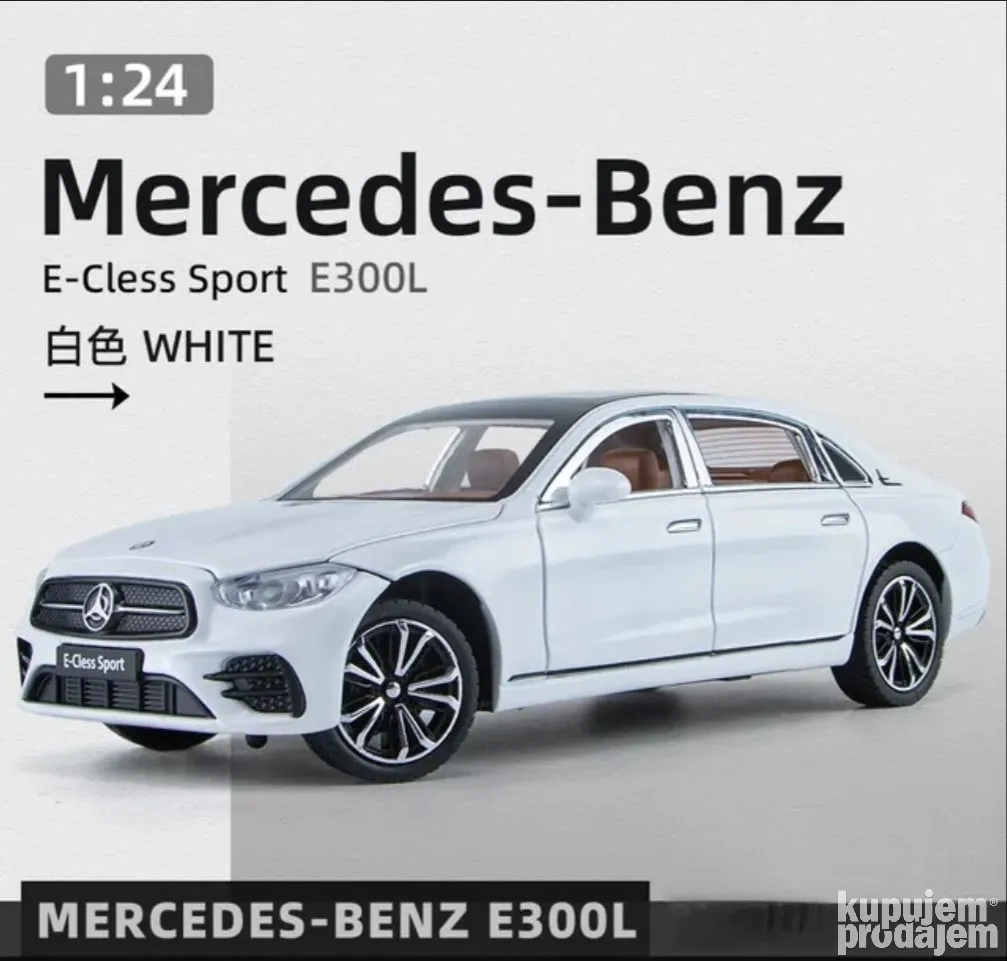 Mercedes Benz E300L 1/24 Bela - Mercedes Benz E300L 1/24 Bela