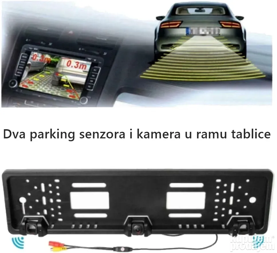 Parking senzori + kamera u ramu tablice za auto - Parking senzori + kamera u ramu tablice za auto