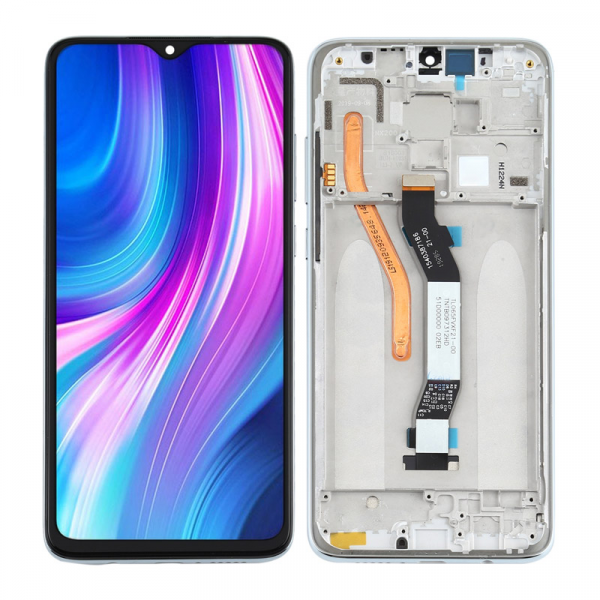 LCD za Xiaomi Redmi Note 8 PRO + touch screen SA OKVIROM silver FULL ORG (CHINA)