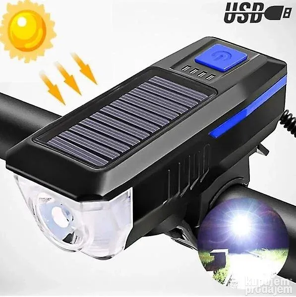 Solarna lampa za bicikl sa sirenom - Solarna lampa za bicikl sa sirenom