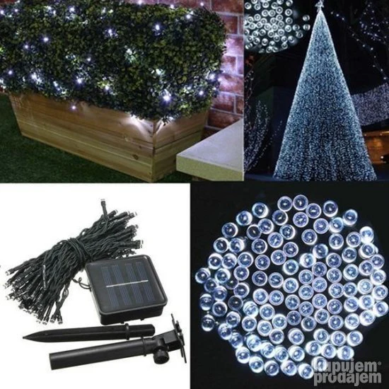 Solarne led Lampice/sijalice 100dioda 10m Bele - Solarne led Lampice/sijalice 100dioda 10m Bele