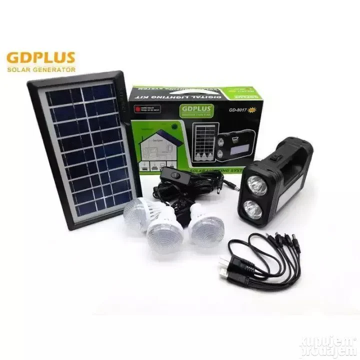 Solarni sistem sa akomulatorom + 3 LED sijalice + USB - Solarni sistem sa akomulatorom + 3 LED sijalice + USB