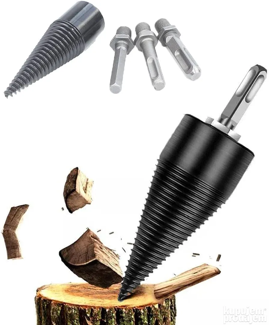 Svrdlo za cepanje drva sa adapterima / cepac drva - Svrdlo za cepanje drva sa adapterima / cepac drva