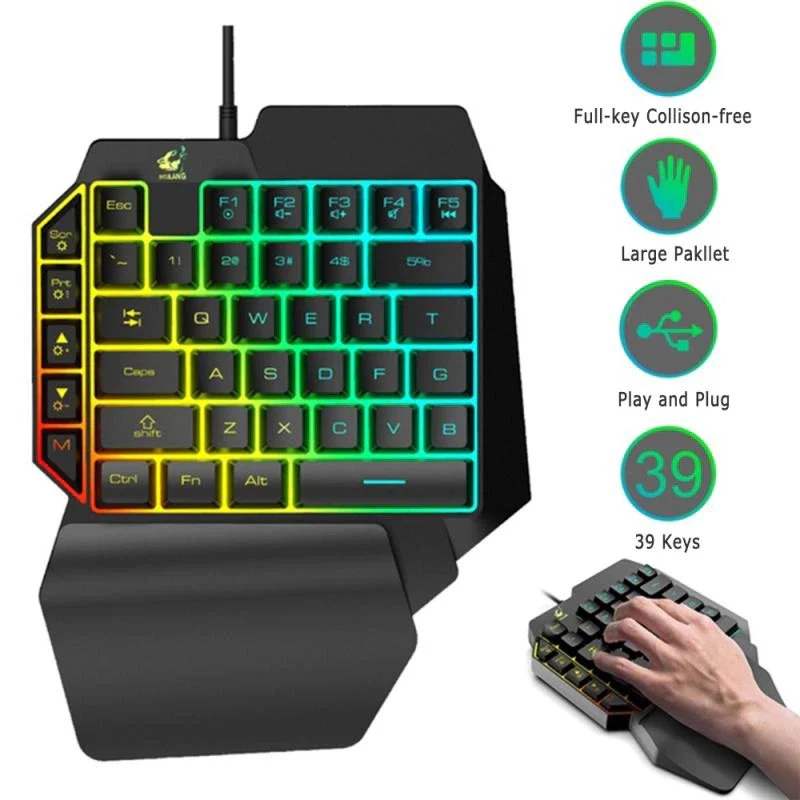 Tastatura gejmerska jednu ruku sa RGB osvetljenjem - Tastatura gejmerska jednu ruku sa RGB osvetljenjem