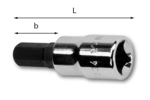 "Ključ nasadni Inbus 5,0x14 mm prihvat 1/4"" dužina 33 mm 234 N USAG"